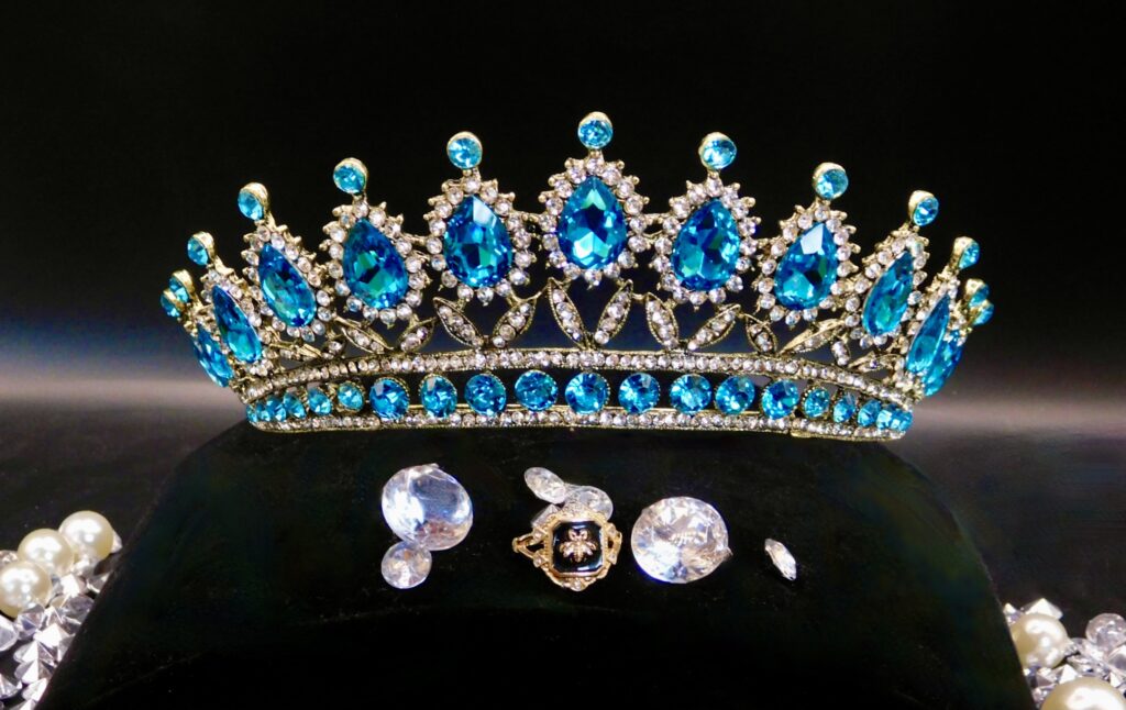 Ocean Blue Charlotte Tiara - Antique Silver - Queen Bee Crown Company